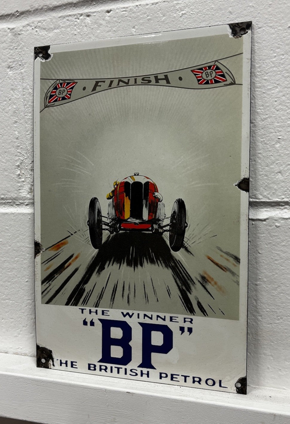 BP petrol Advertising Heavy Enamel Sign. Great Look. – ANTIQUES & CHIC